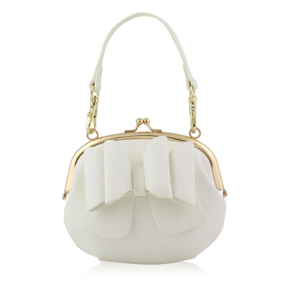 White Hadley Petite Bag Girl's Bow Purse – Madison-Drake Children's ...