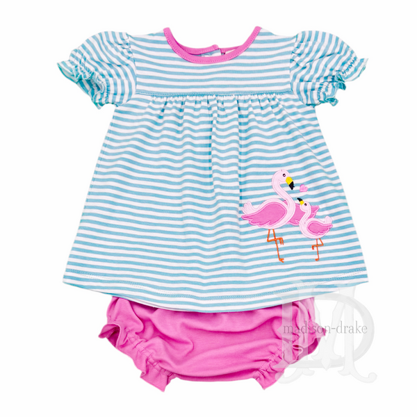 Flamingo Love Girl's Appliqued Knit Bloomer Set Luigi Kids - Madison ...