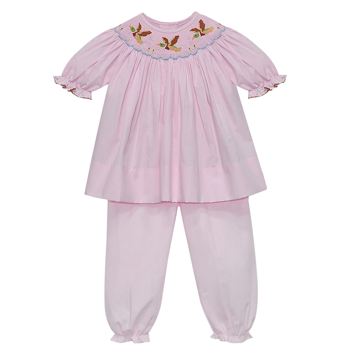 Mallards Smocked Bloomer Set – Pink Fall Outfit for Toddler Girls ...