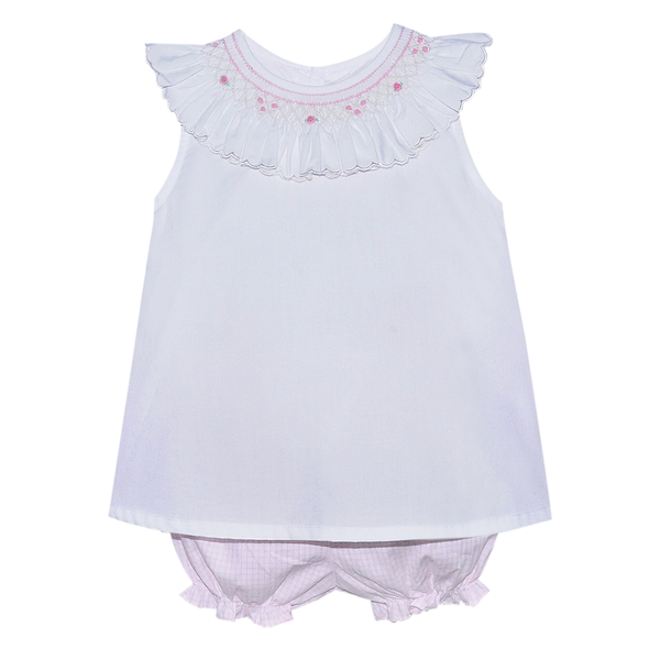 Toddler Girl's Margot Pink Check Smocked Dress and Bloomer Set ...