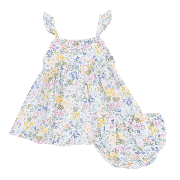 Toddler Girl Samantha Floral Ruffled Sundress Bloomer Set Angel Dear ...